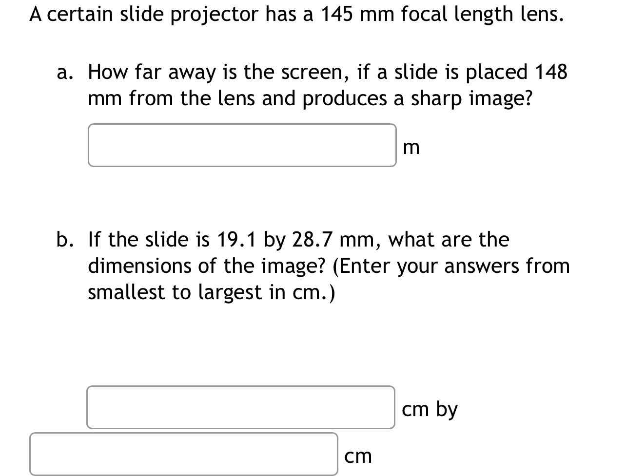 Solved A certain slide projector has a 145 ﻿mm focal length | Chegg.com