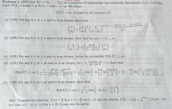 Solved Problem 1 65 Let X1nx1xn Be A Sequence Of 0224