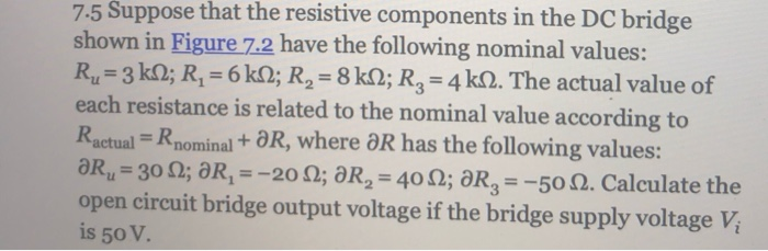 Solved 7.5 Suppose that the resistive components in the DC | Chegg.com