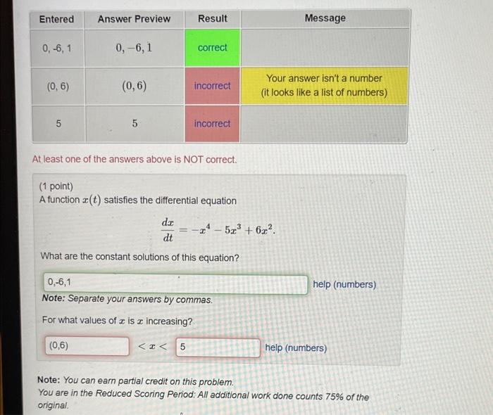 Solved At Least One Of The Answers Above Is Not Correct 1
