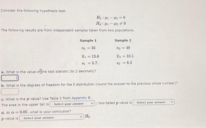 Solved Consider the following hypothesis test. | Chegg.com