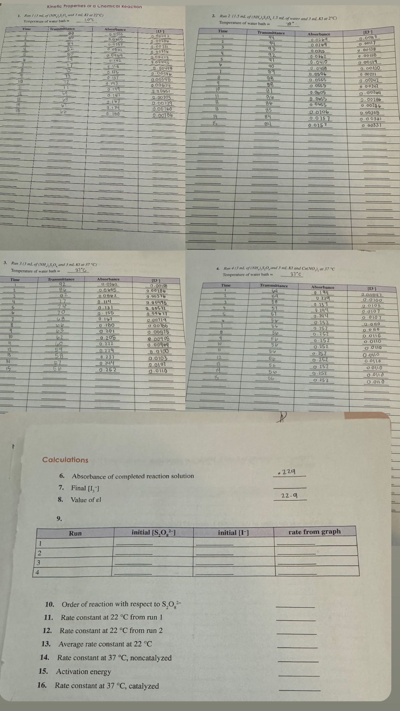 Solved CalculatE the caluctaions below with data given above | Chegg.com