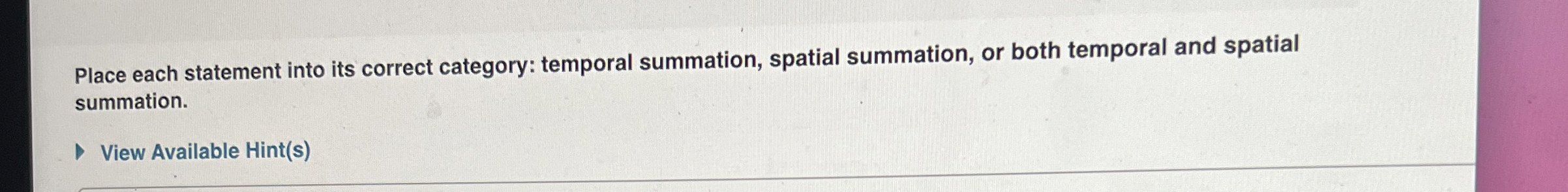 Solved Place each statement into its correct category: | Chegg.com