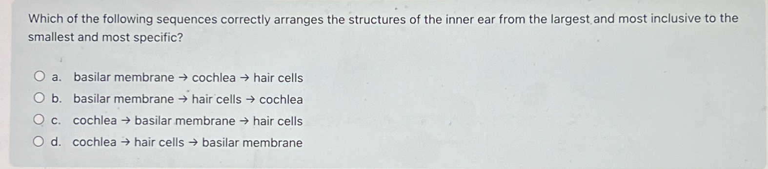 Solved Which of the following sequences correctly arranges | Chegg.com
