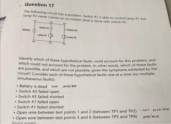 Solved The following circuit has a problem. Switch \#1 is | Chegg.com