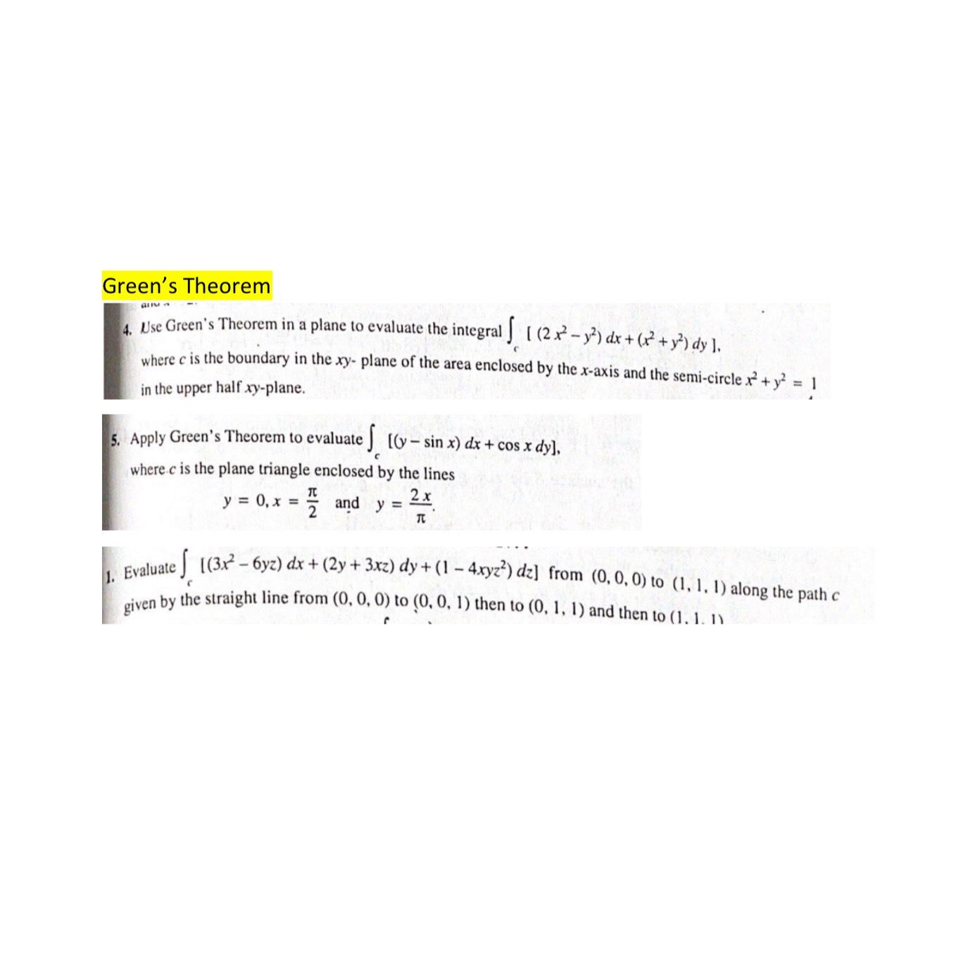 Solved Green's Theorem4. ﻿Use Green's Theorem in a plane to | Chegg.com