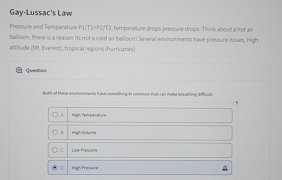 Solved Gay-Lussac's LawPressure and Temperature P1T1=P2T2, | Chegg.com