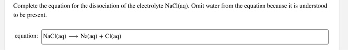 Solved Complete The Equation For The Dissociation Of The