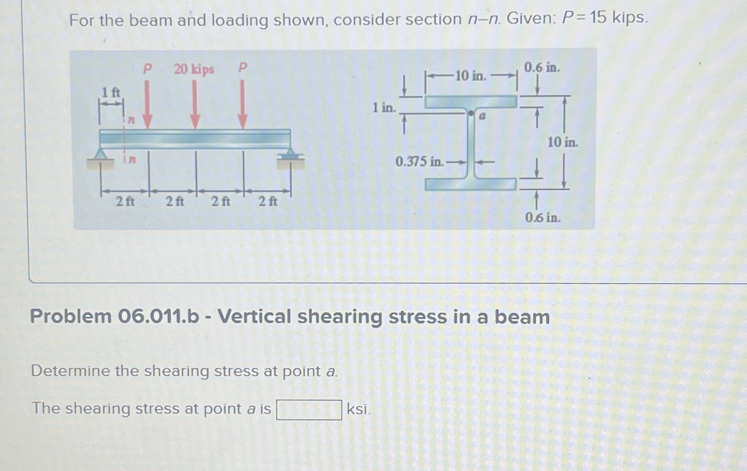 Solved For the beam and loading shown, consider section n-n. | Chegg.com Solved For the beam and loading shown, consider section n-n. | Chegg.com