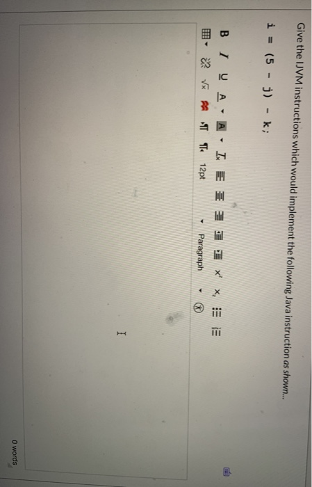 Solved Give the IJVM instructions which would implement the | Chegg.com