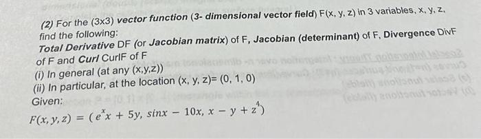 Solved Differential aspects of vector (multivariable) | Chegg.com Solved Differential aspects of vector (multivariable) | Chegg.com