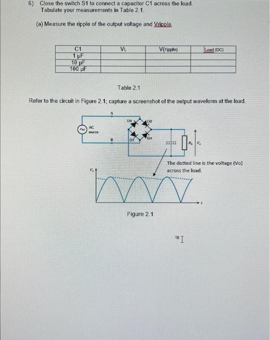 Solved Experiment 1b: Full Wave Rectifier Circuit Procedures | Chegg.com