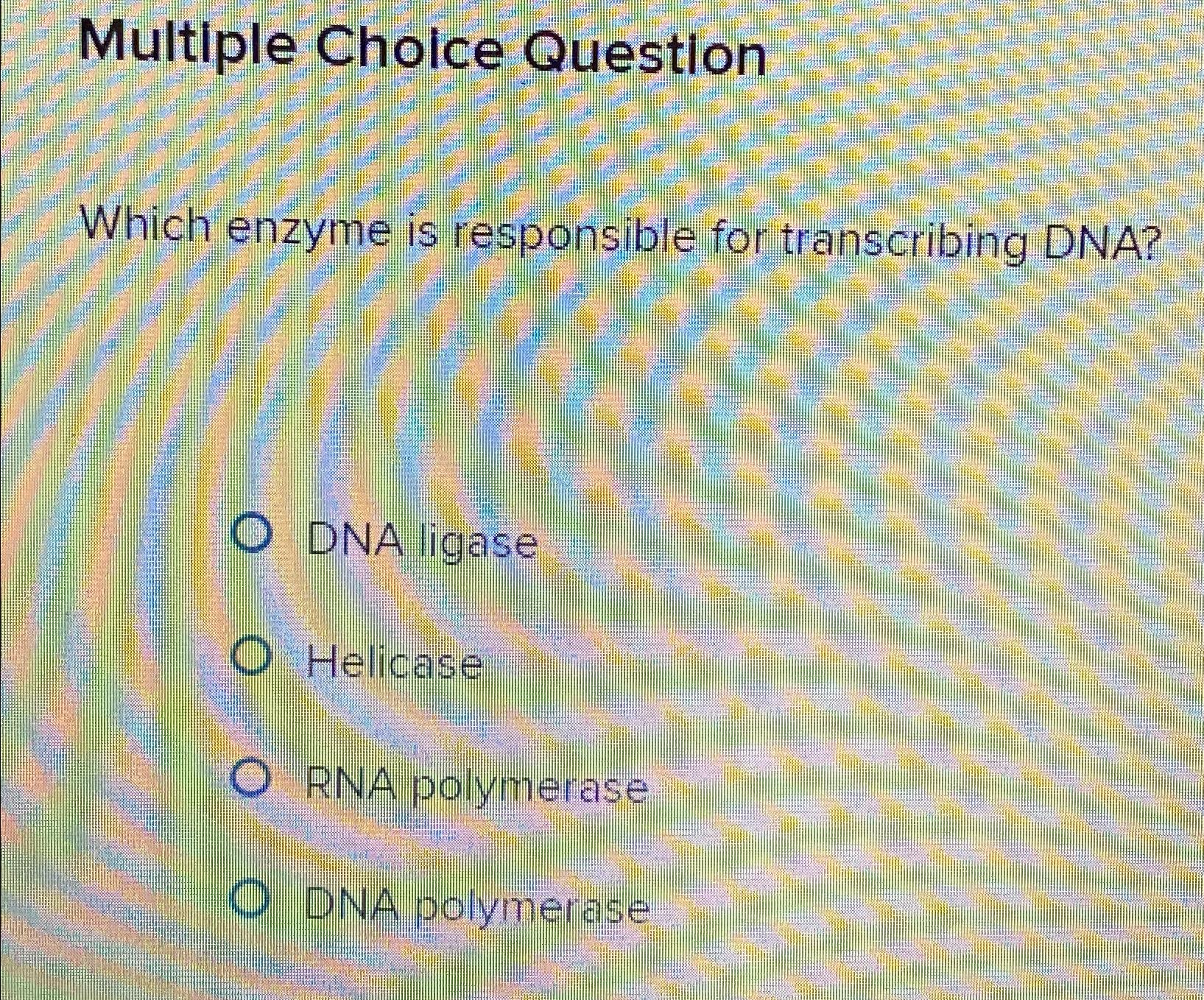 Solved Multiple Choice QuestionWhich enzyme is responsible | Chegg.com