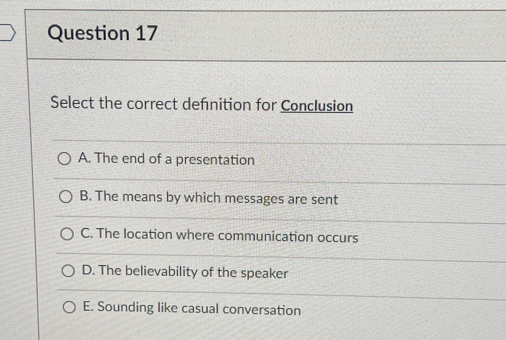 Solved Question 17Select the correct definition for | Chegg.com