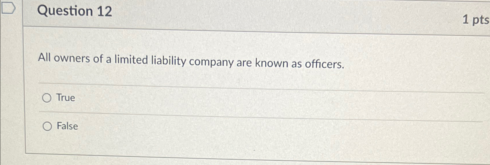 Solved Question 12All owners of a limited liability company | Chegg.com