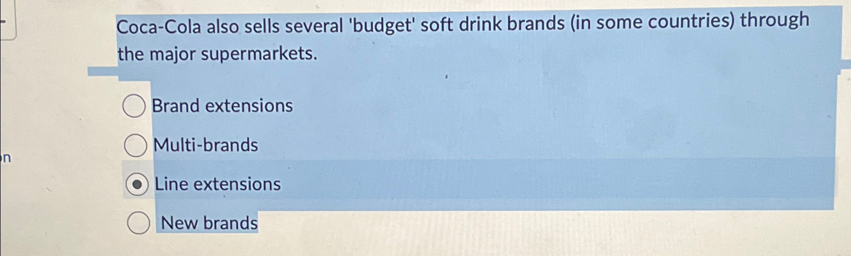 Solved Coca-Cola also sells several 'budget' soft drink | Chegg.com