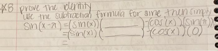 Solved prove the identity use the subtraction formula for | Chegg.com