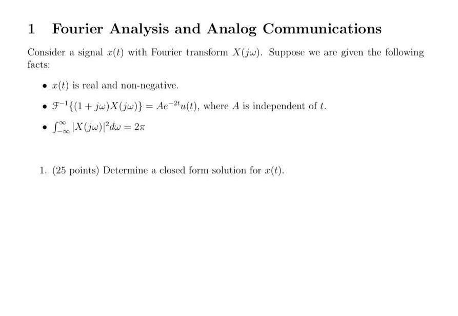 Solved This is about fourier analysis and analog | Chegg.com