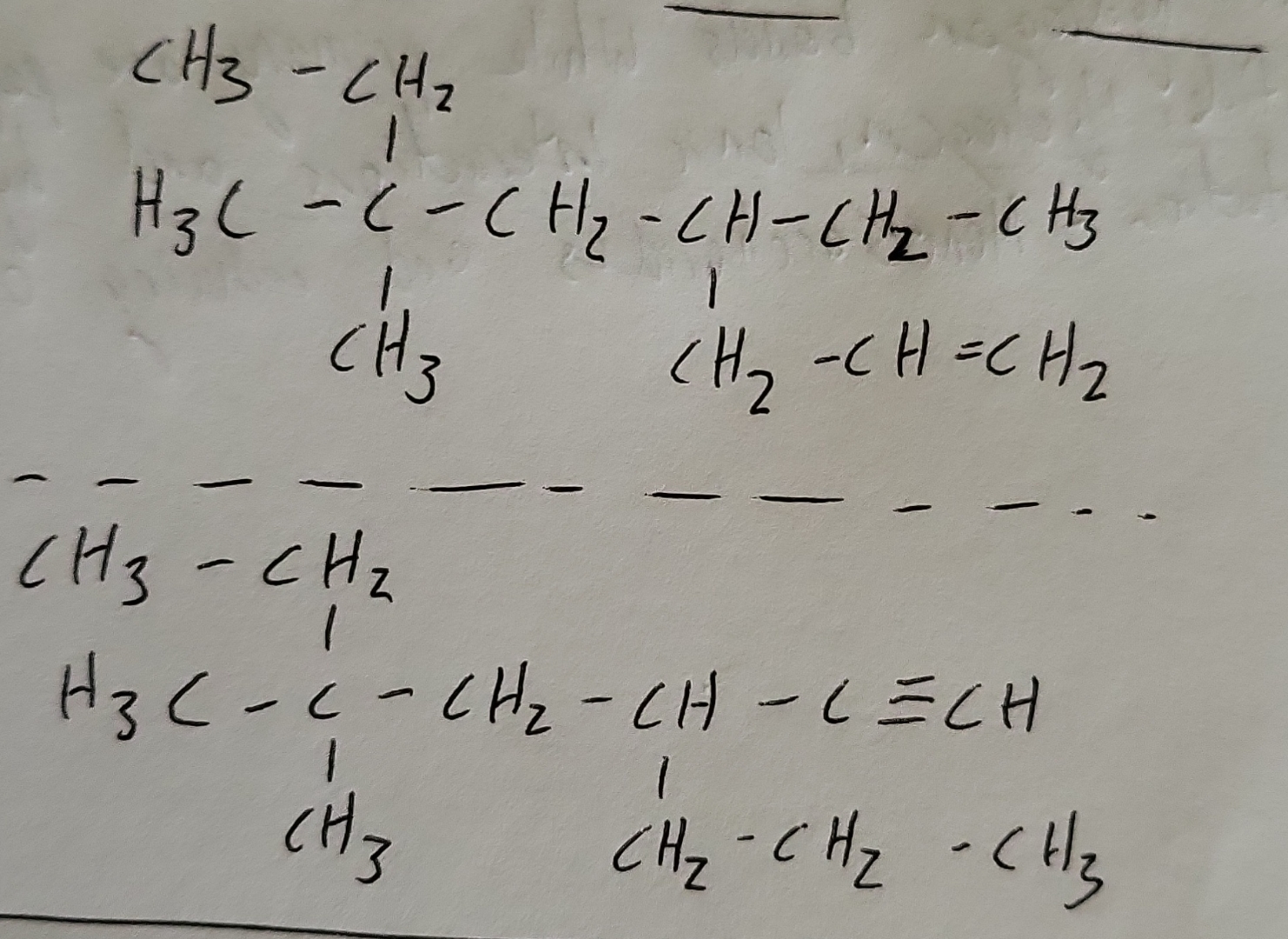 Solved what is the name of the alkene and alkyne in the | Chegg.com