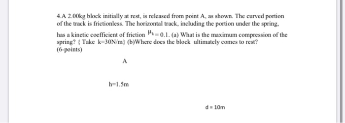 Solved A 2.00kg block initially at rest, is released from | Chegg.com