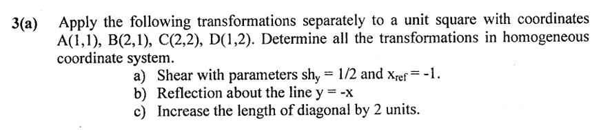 give answer of this computer graphics question on | Chegg.com