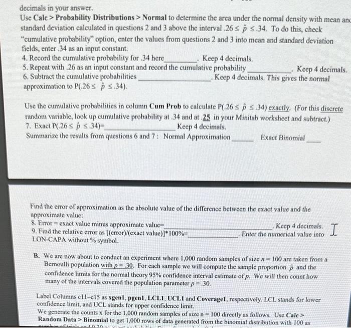 decimals in your answer. Use Calc > Probability | Chegg.com