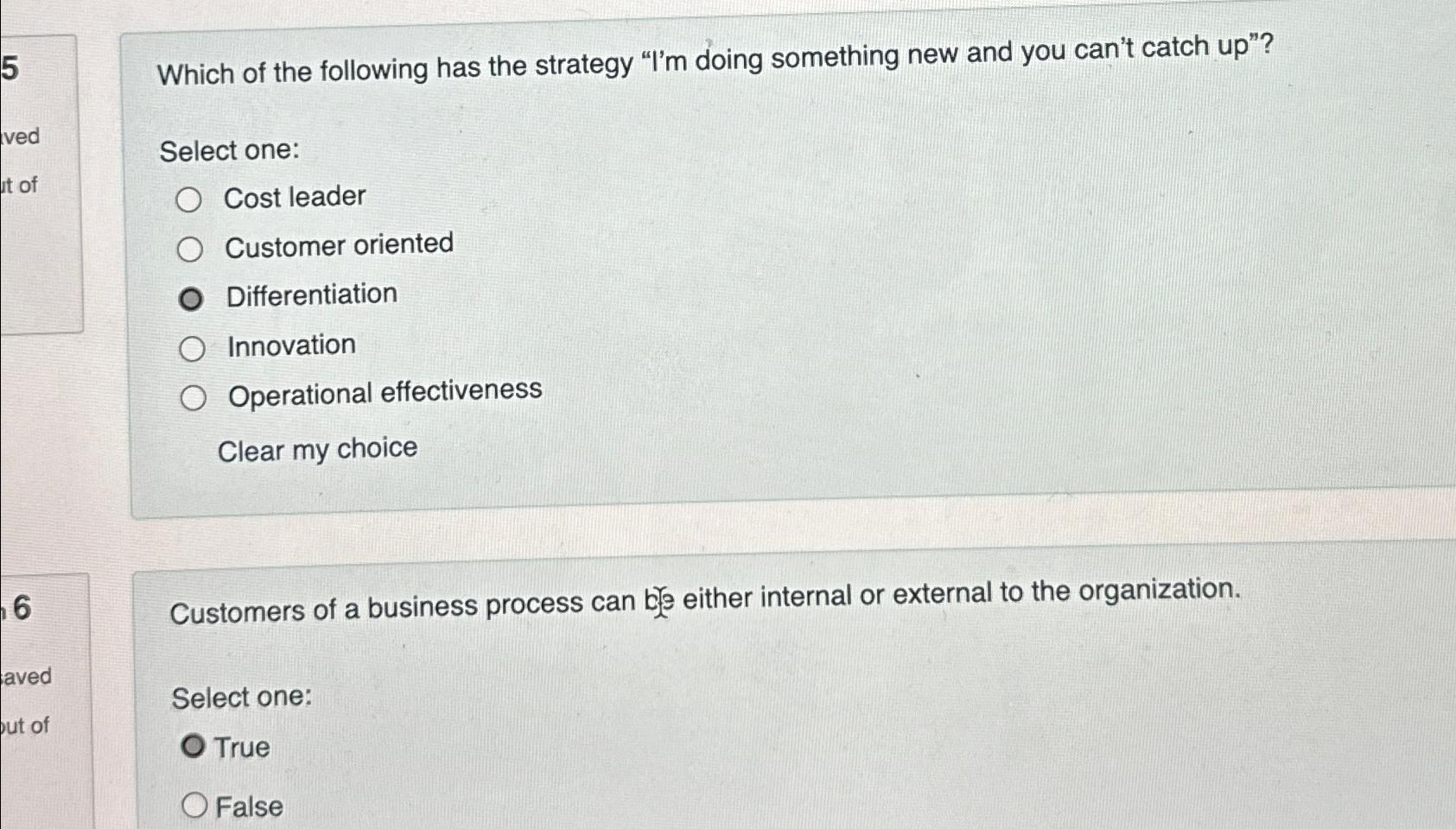 Solved Which of the following has the strategy "I'm doing | Chegg.com