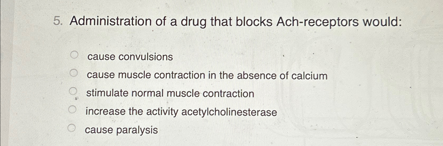 Solved Administration of a drug that blocks Ach-receptors | Chegg.com