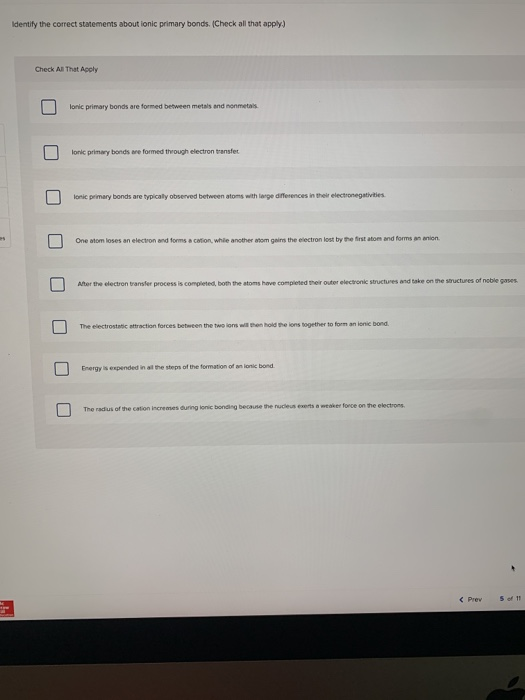 Solved Identify the correct statements about lonic primary | Chegg.com