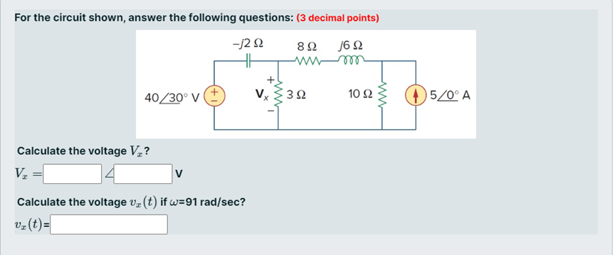 Solved For the circuit shown, answer the following | Chegg.com
