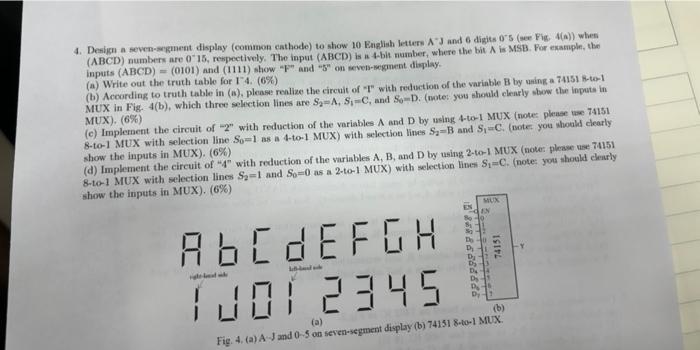 Solved (ABCD) numbers are 0−15, respectively. The input | Chegg.com