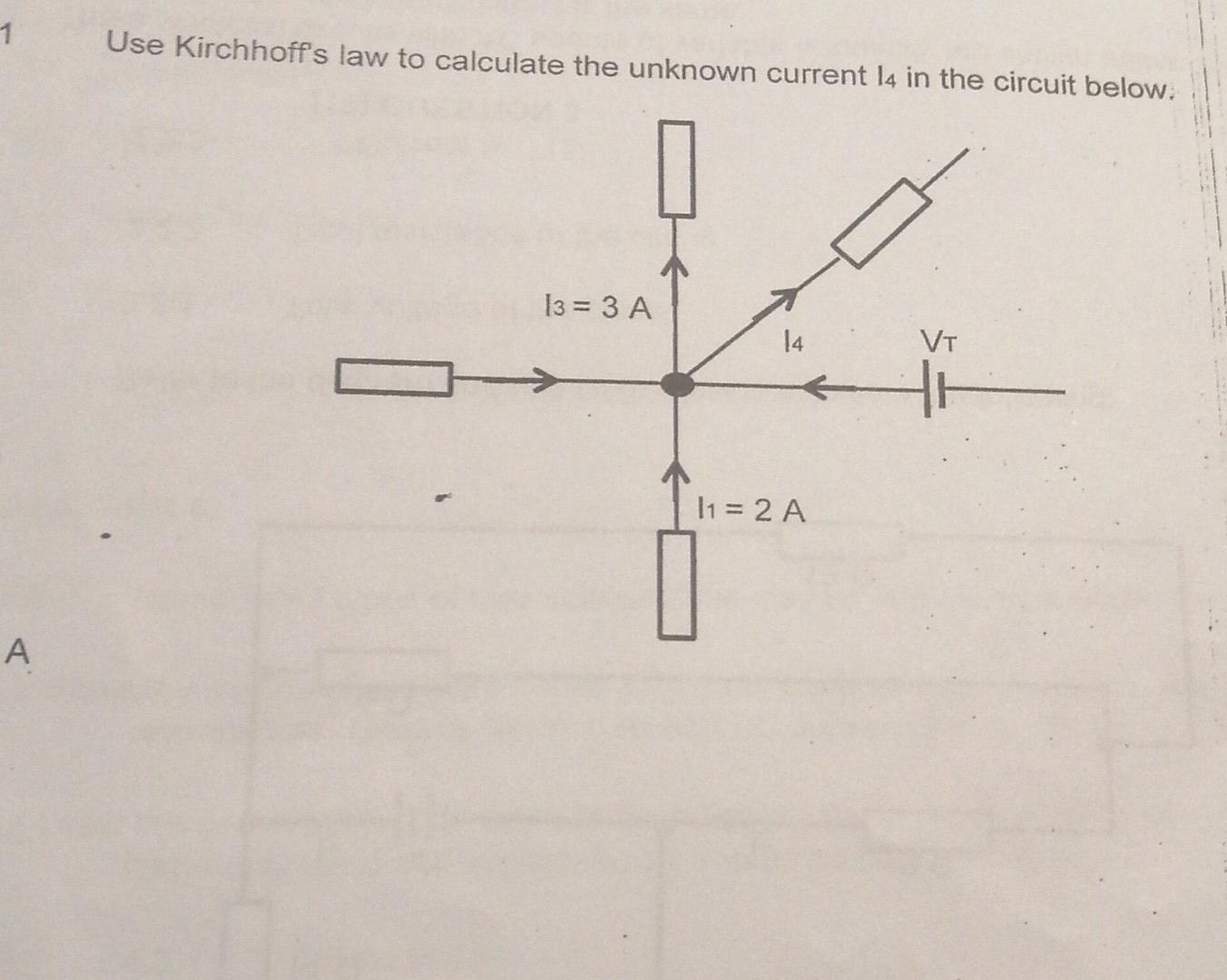 Solved Use Kirchhoff's law to calculate the unknown current | Chegg.com