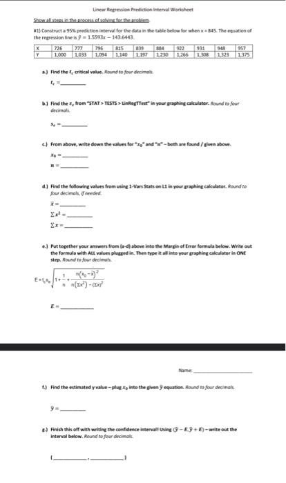 Solved Show all steps in the process of solving for the | Chegg.com