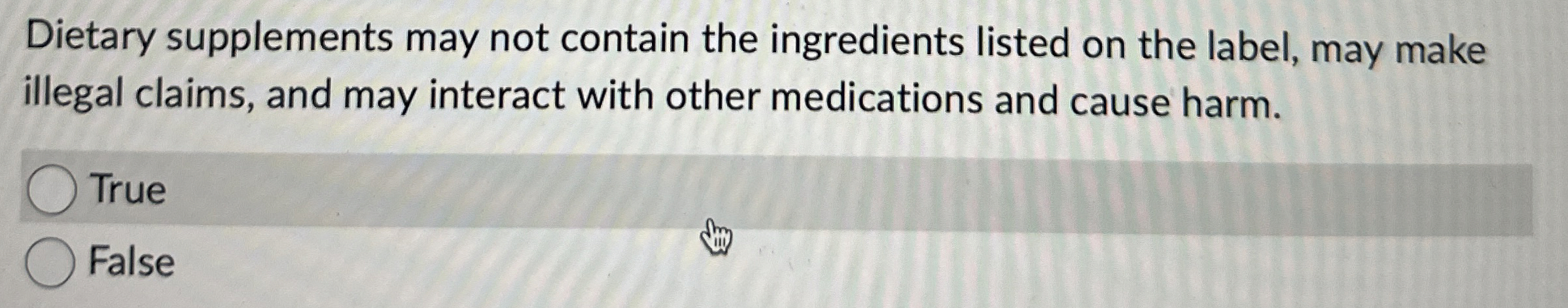 Solved Dietary supplements may not contain the ingredients | Chegg.com