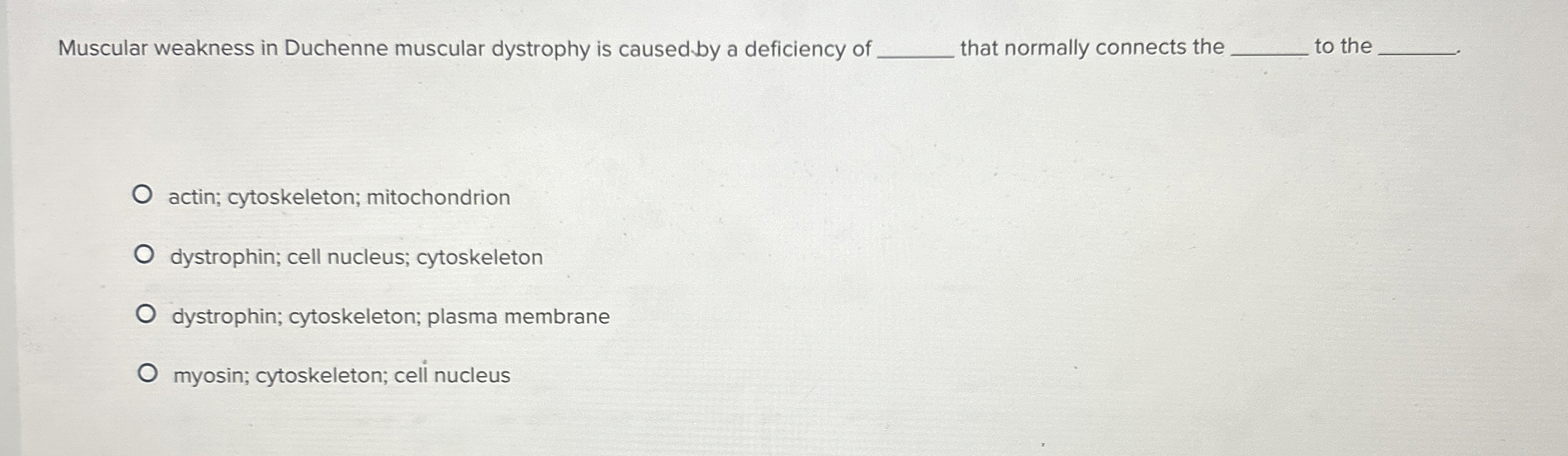 Solved Muscular weakness in Duchenne muscular dystrophy is | Chegg.com