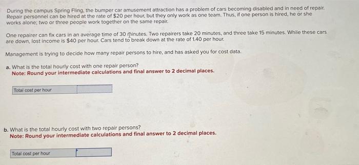 Solved During the campus Spring Fling, the bumper car | Chegg.com