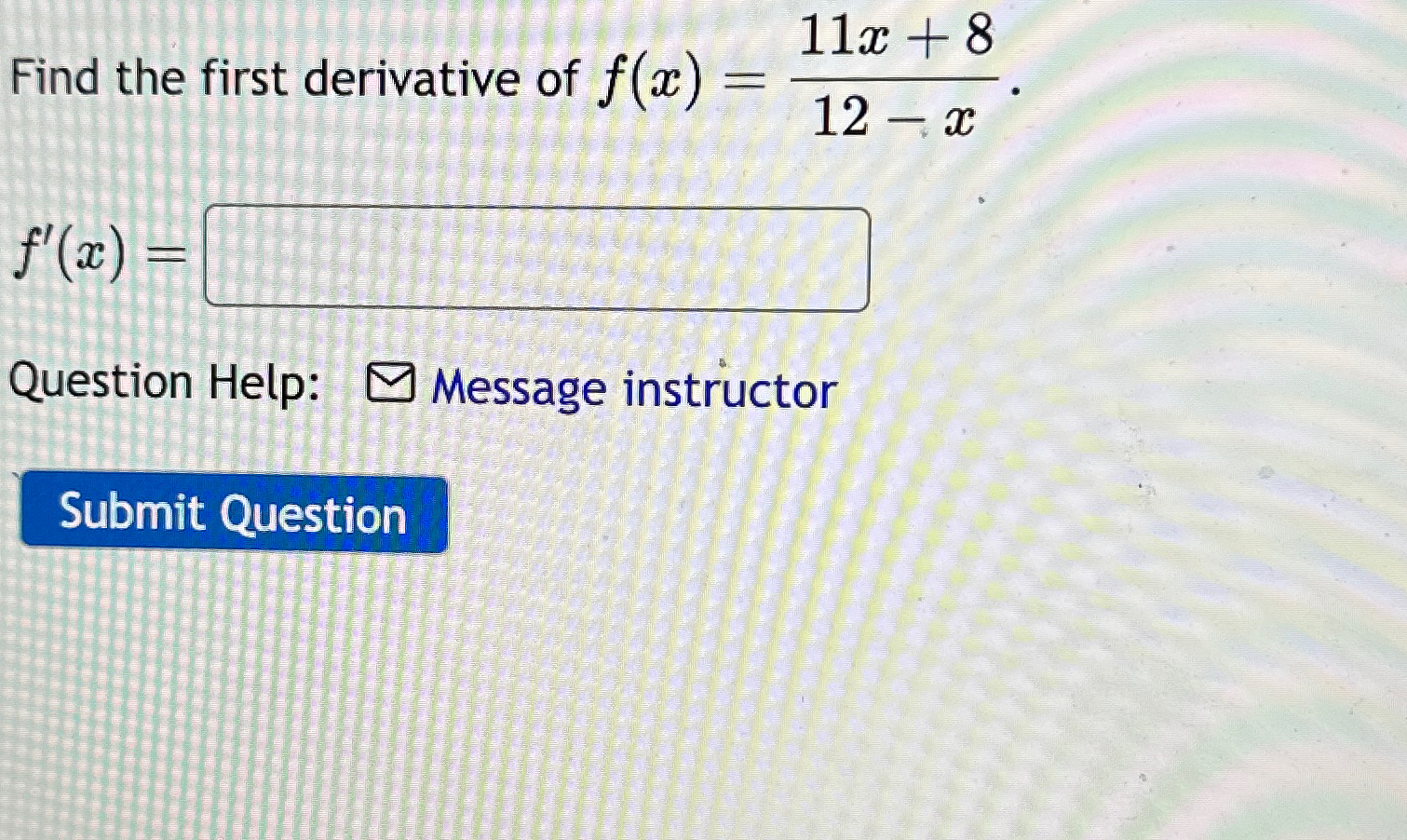 Solved Find the first derivative of | Chegg.com