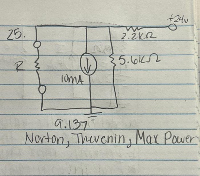 Solved Norton, Thevenin, Max Power | Chegg.com