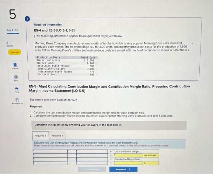 Solved Required information E5.4 and E5.5 [LO 5-1,5.5] [The | Chegg.com