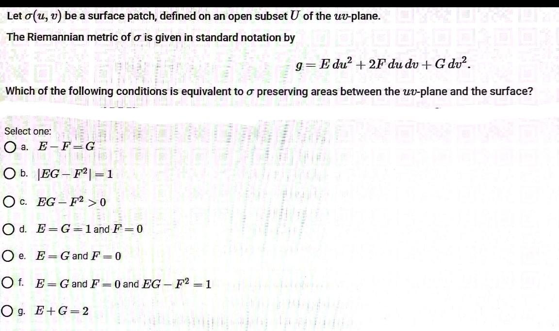 Solved Let \\( \\sigma(u, v) \\) be a surface patch, defined | Chegg.com