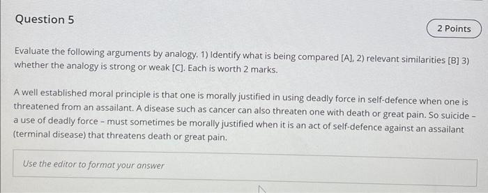 Evaluate the following arguments by analogy. 1) | Chegg.com