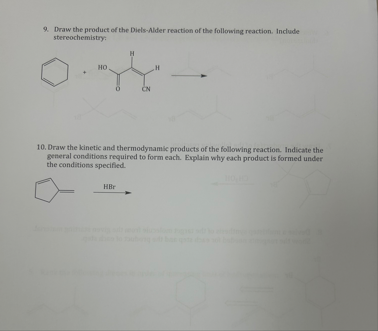 Solved Draw the product of the Diels-Alder reaction of the | Chegg.com