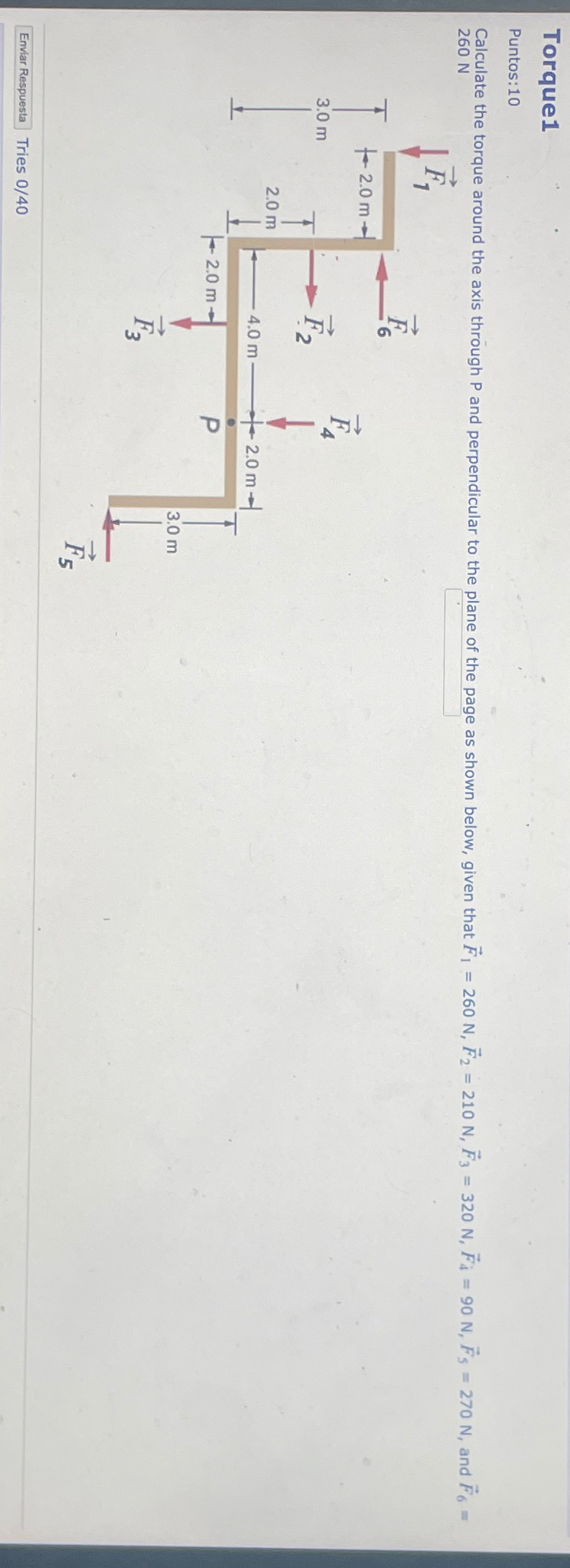 Solved Torque1Puntos:10Calculate the torque around the axis | Chegg.com