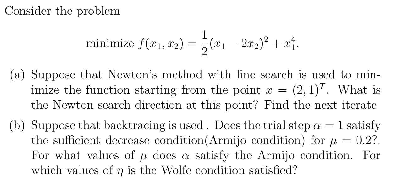 Solved What values of satisfy the Armijo condition and | Chegg.com