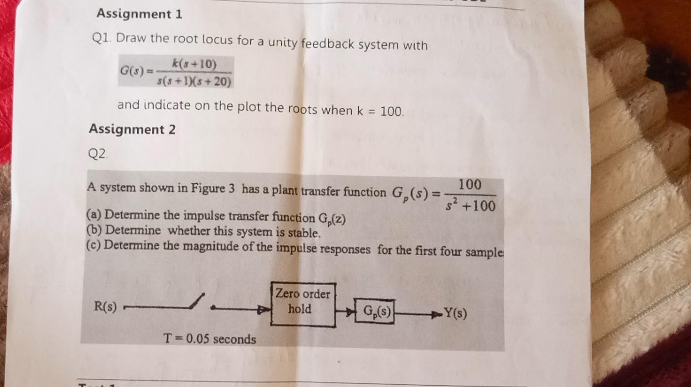 Q1. Draw the root locus for a unity feedback system | Chegg.com