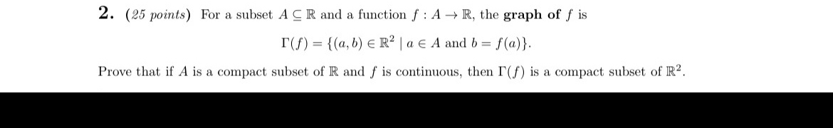 Solved (25 ﻿points) ﻿For a subset AsubeR and a function | Chegg.com