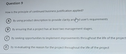 Solved Question 9How is the principle of continued business | Chegg.com