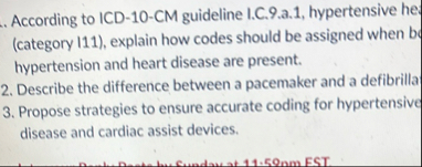 Solved According to ICD-10-CM guideline I.C.9.a.1, | Chegg.com
