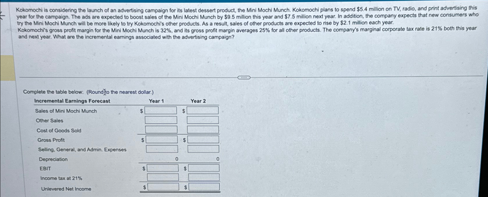 Solved Kokomochi is considering the launch of an advertising | Chegg.com