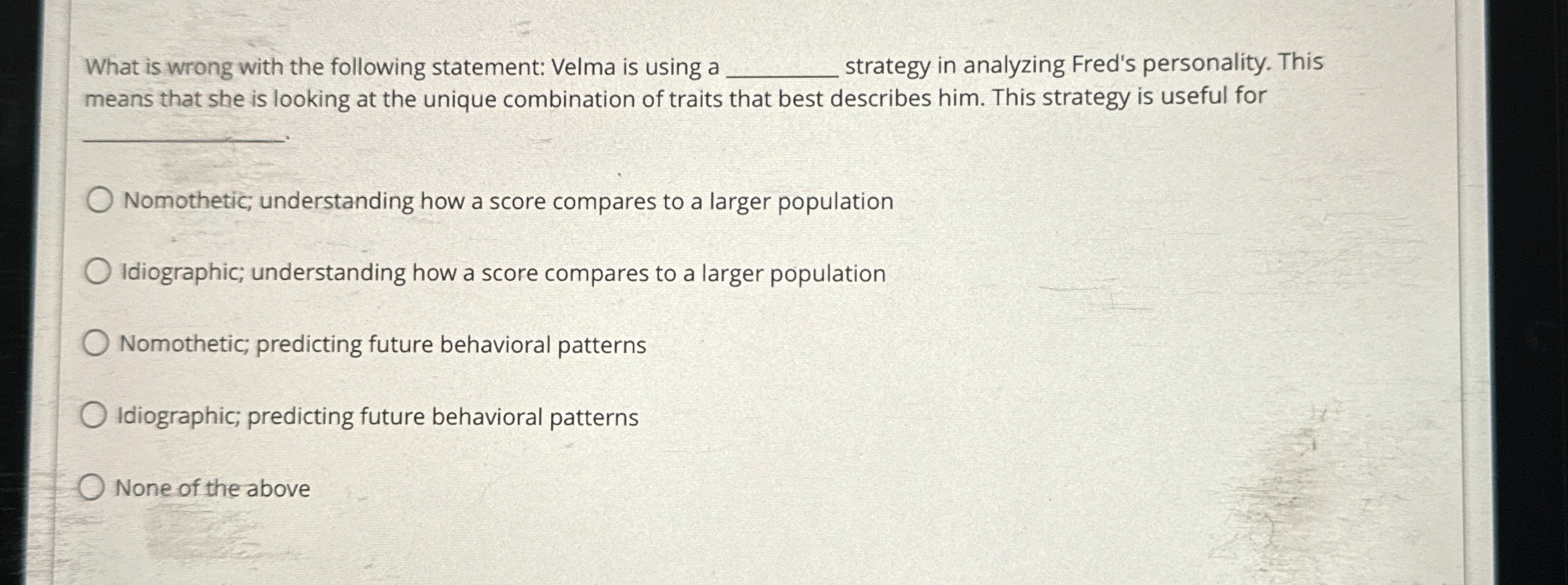 Solved What is wrong with the following statement: Velma is | Chegg.com